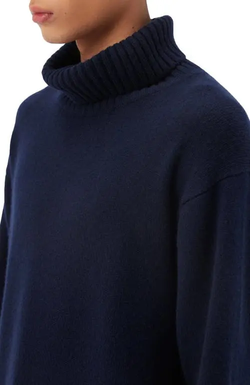 Gobi Cashmere Classic Turtleneck Sweater - Navy