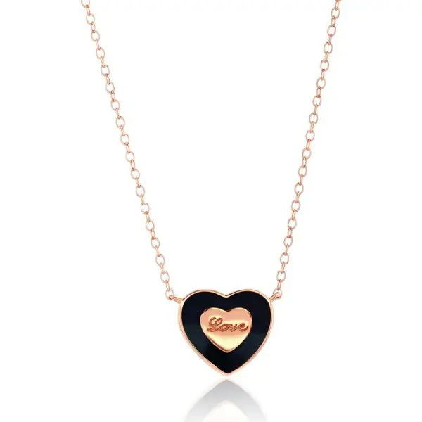 DONATELLO GIAN Name' Heart Pendant Necklace - Rose