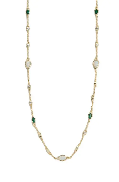 Argento Vivo Opal And Zirconia Necklace - Gold