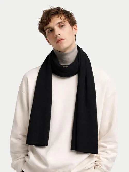 Gobi Cashmere Cashmere Jersey Knit Scarf - Black