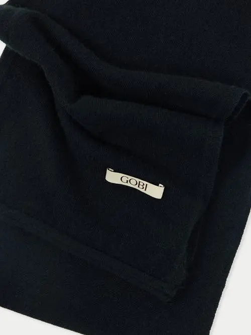 Gobi Cashmere Cashmere Jersey Knit Scarf - Black
