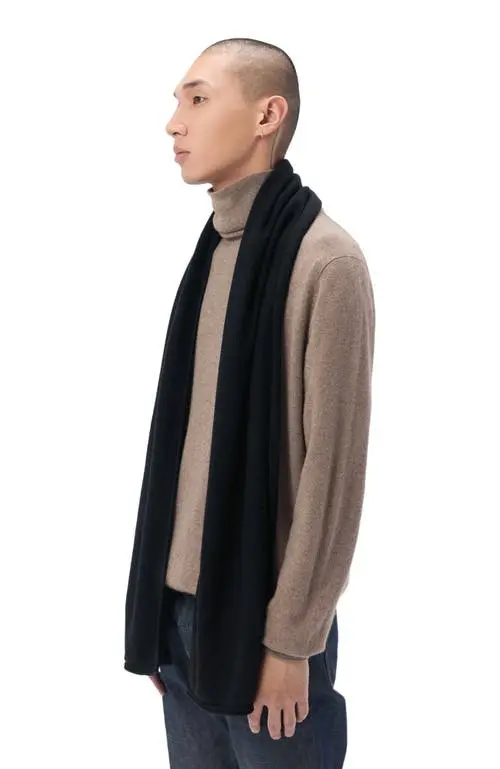 Gobi Cashmere Cashmere Jersey Knit Scarf - Black