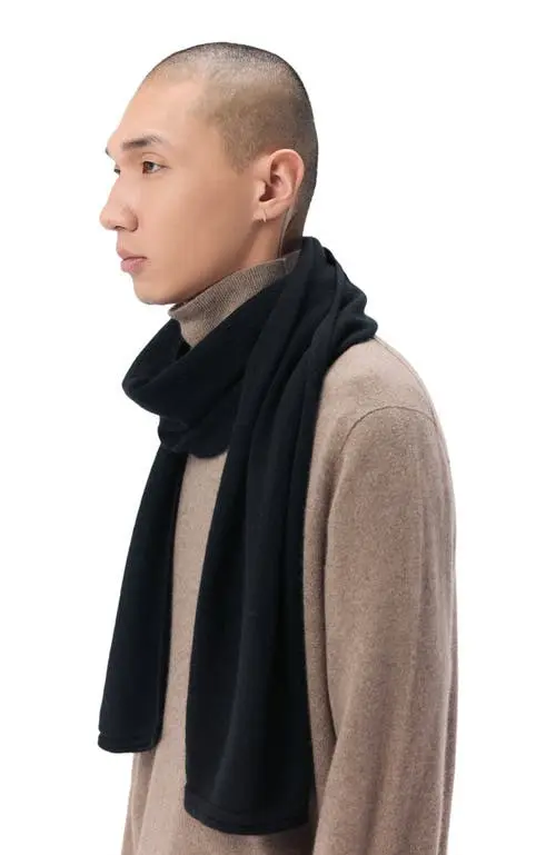 Gobi Cashmere Cashmere Jersey Knit Scarf - Black
