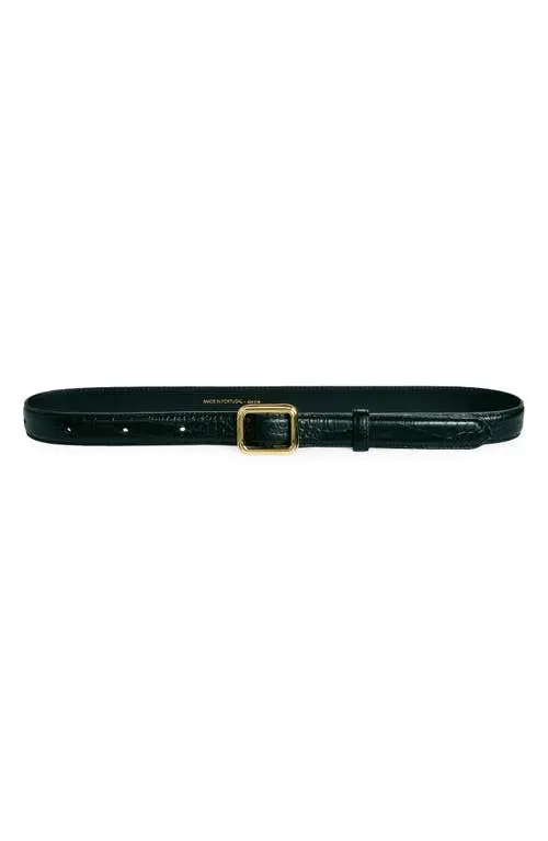 Lié Studio Georgia Leather Belt - Gold Black Croc