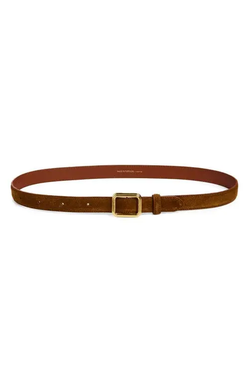 Lié Studio Georgia Leather Belt - Gold Maple Brown Suede