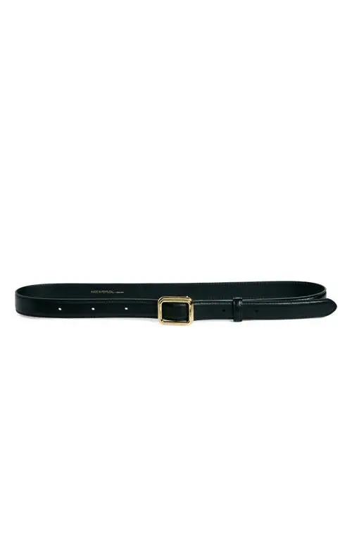 Lié Studio Georgia Leather Belt - Gold Solid Black