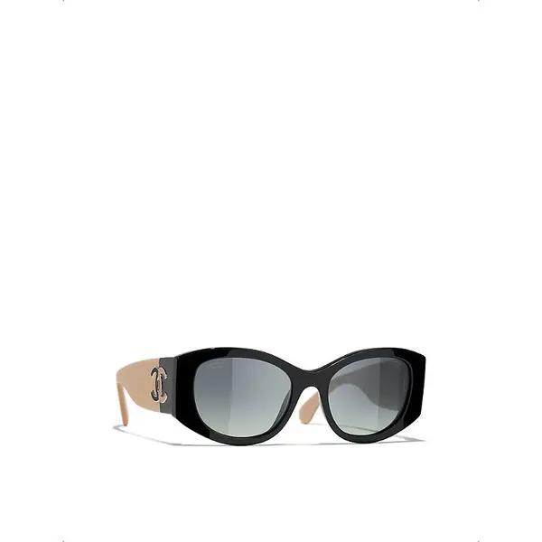 Chanel Ch5524 Irregular-frame Sunglasses - Black