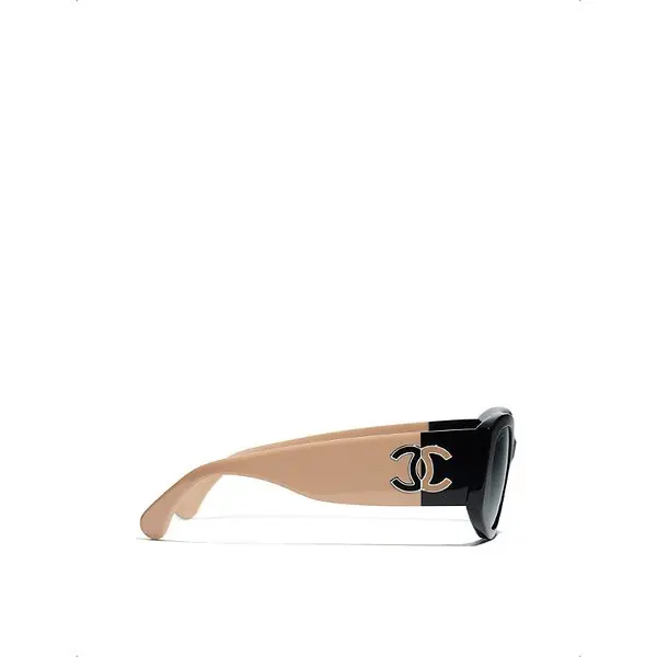 Chanel Ch5524 Irregular-frame Sunglasses - Black