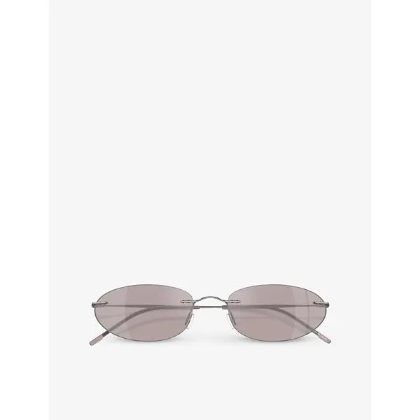 Giorgio Armani Ar1508m Oval-frame Sunglasses - Silver