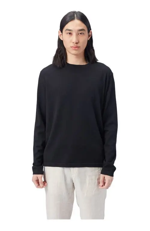 Gobi Cashmere Cotton Silk Cashmere Blend Crewneck Sweater - Black