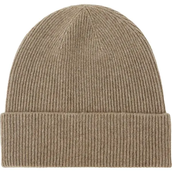 GOBI MONGOLIAN CASHMERE Cashmere Rib Knit Beanie - Taupe