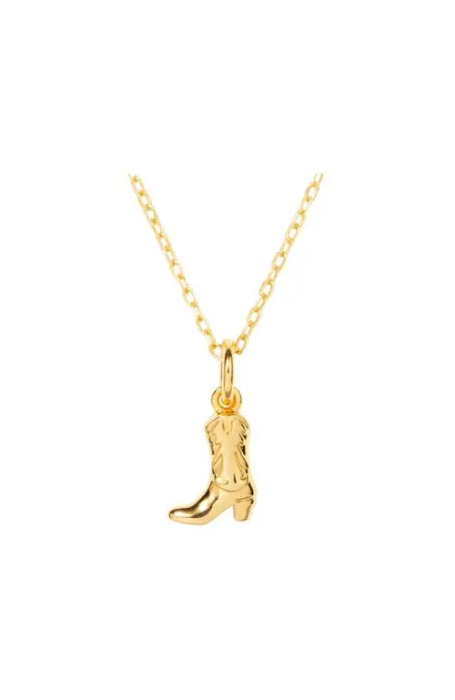 LITTLE SKY STONE Cowgirl Boot Charm Pendant Necklace - Gold