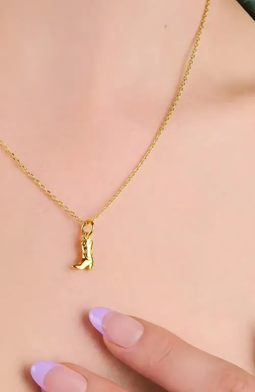 LITTLE SKY STONE Cowgirl Boot Charm Pendant Necklace
