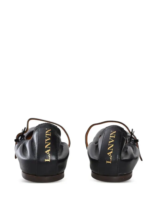 LANVIN Leather Ballerina Flats - Black