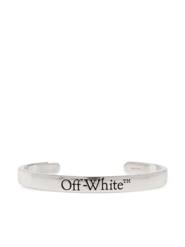 Off-White Engraved Cuff Bracelet - Silver