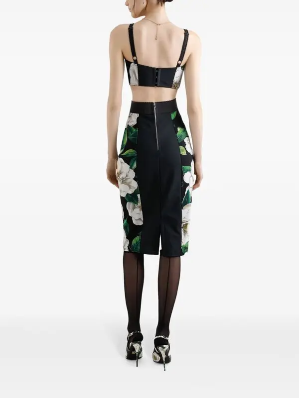 Dolce & Gabbana Printed Bustier Top - Black