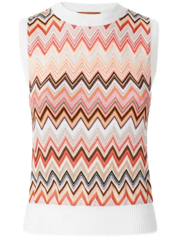 Missoni Zigzag-pattern Tank Top - Pink