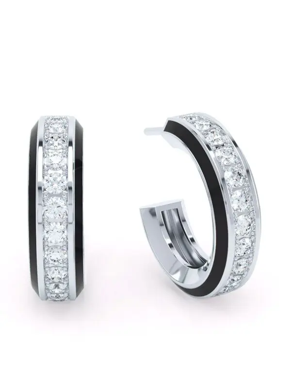 LOEV 14k White Gold Diamond Eternity Earrings