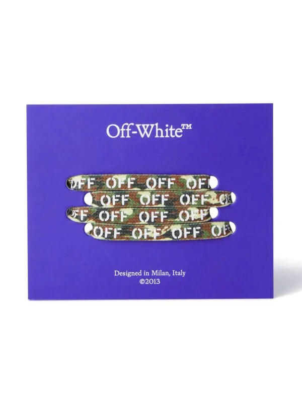 Off-White Camouflage Print Shoe Laces - Green