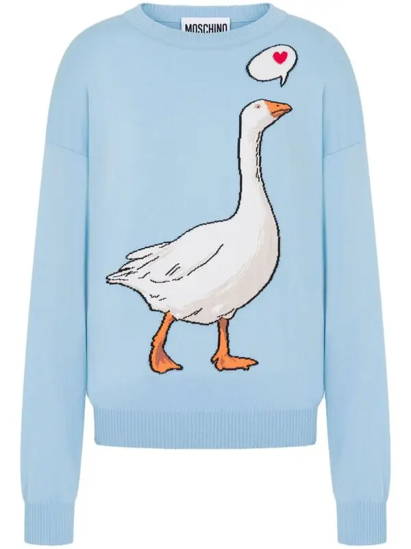 Moschino Goose-motif Sweater - Blue