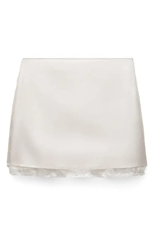 Mango Sequin Hem Satin Miniskirt