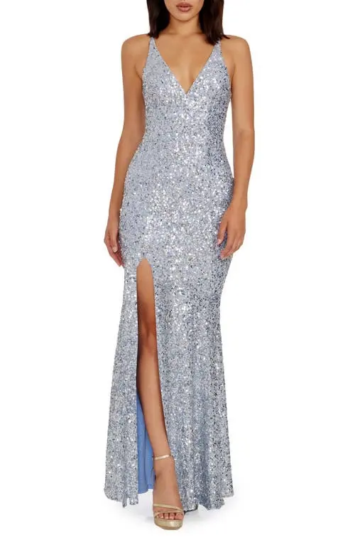 Dress The Population Iris Sequin Mermaid Gown - Platinum Multi