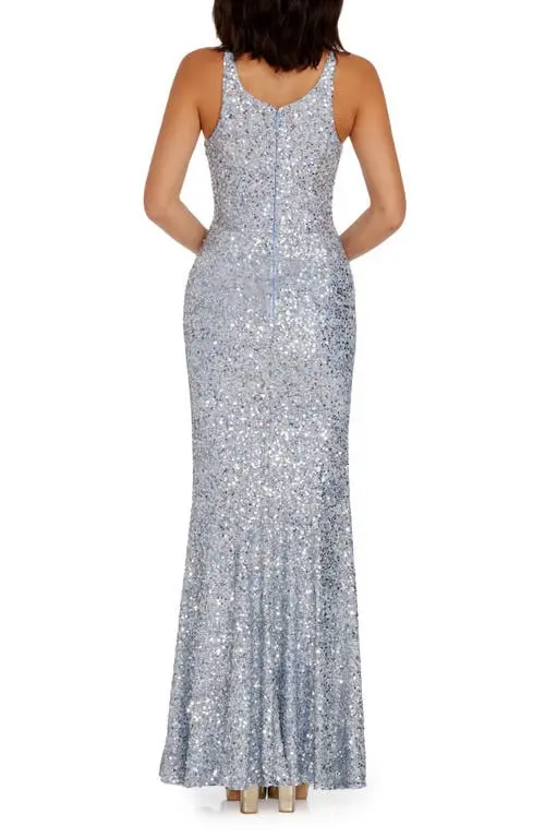 Dress The Population Iris Sequin Mermaid Gown - Platinum Multi