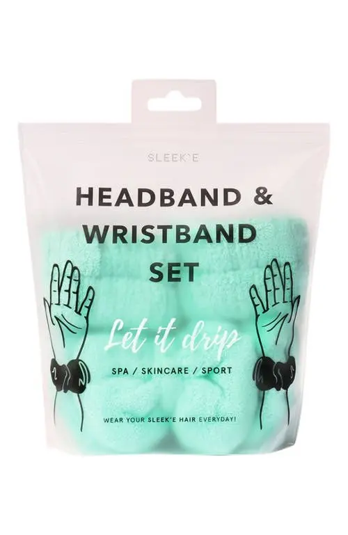 SLEEKE  Let It Drip Headband And Wristband Set - Mint