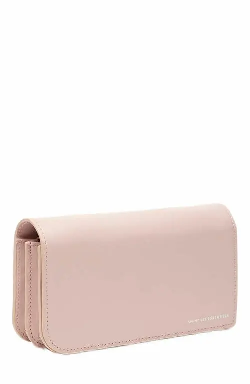 WANT Les Essentiels Arch Smooth Leather Wallet On Strap - Blush