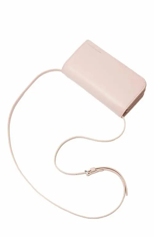 WANT Les Essentiels Arch Smooth Leather Wallet On Strap - Blush