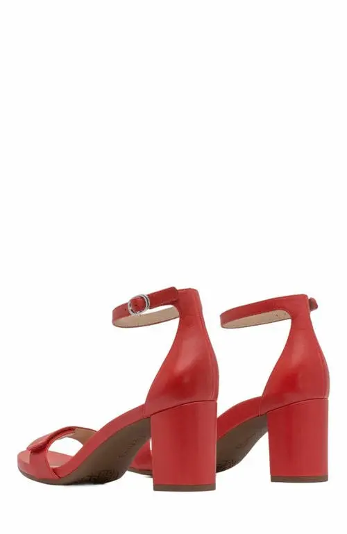 ABEO Tempo Strap Heeled Sandals - Red Leather - Regular