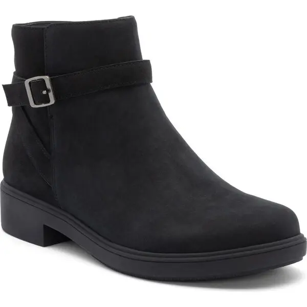 ABEO Compass Buckle Ankle Boot - Black Nubuck - Metatarsal