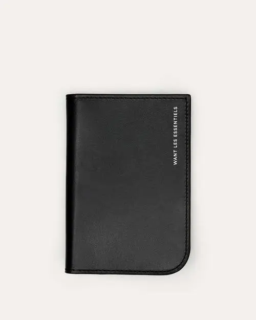 WANT Les Essentiels Arch Smooth Leather Passport Cover - Black