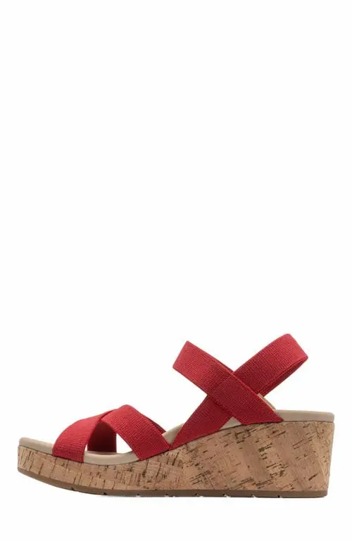 ABEO Riviera Stretch Wedge Sandal - Red - Regular
