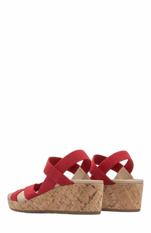 ABEO Riviera Stretch Wedge Sandal - Red - Regular