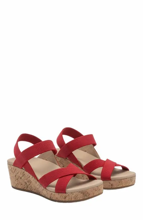 ABEO Riviera Stretch Wedge Sandal - Red - Regular