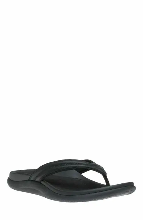 ABEO Laguna Thin Strap Flip Flops - Black - Metatarsal