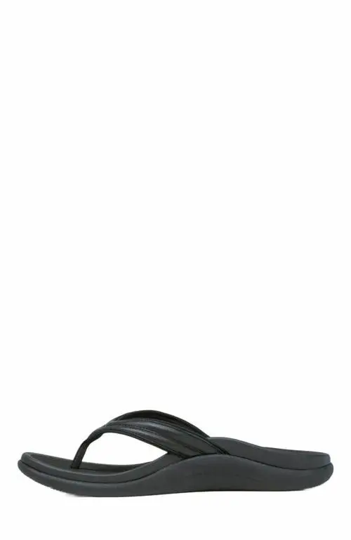 ABEO Laguna Thin Strap Flip Flops - Black - Metatarsal