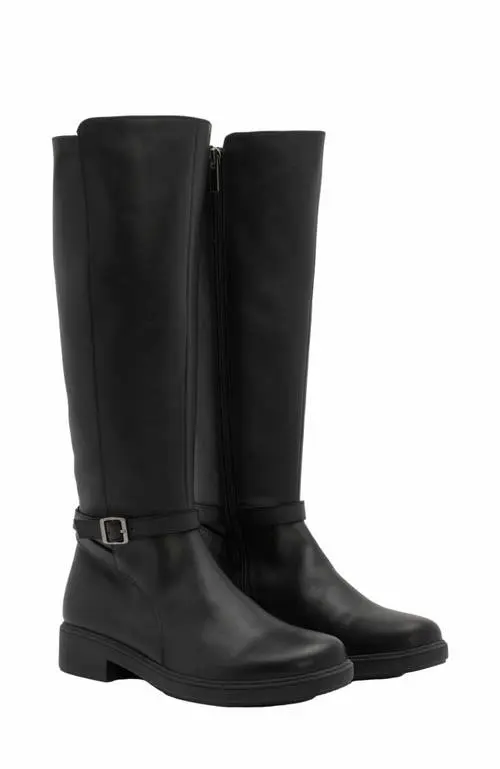 ABEO Compass Tall Zip-up Boots With Buckled Strap - Black