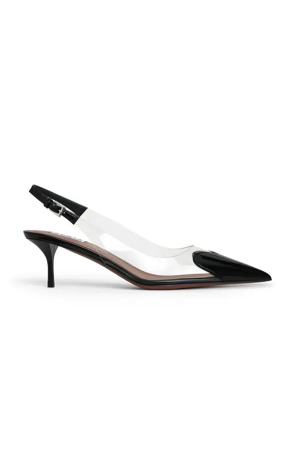 Alaïa Le Coeur Patent Leather Slingback Pumps - Black