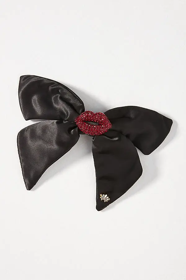 Lele Sadoughi X Marilyn Monroe Pavé Kiss Bow - Black  display picture 1
