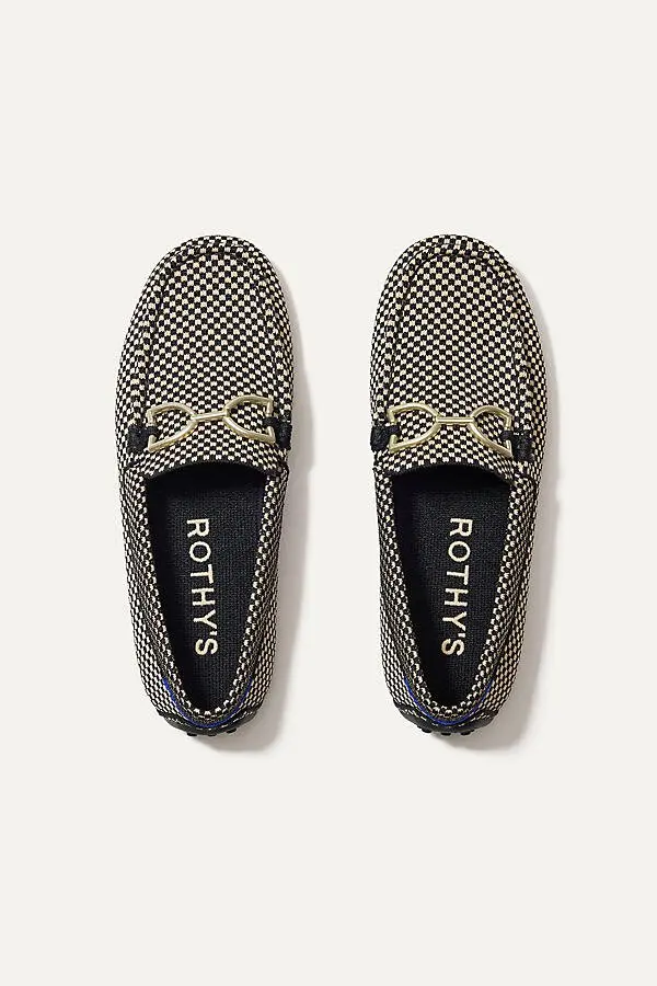 Rothy's The Double Bit Driver Flats - Black Pattern