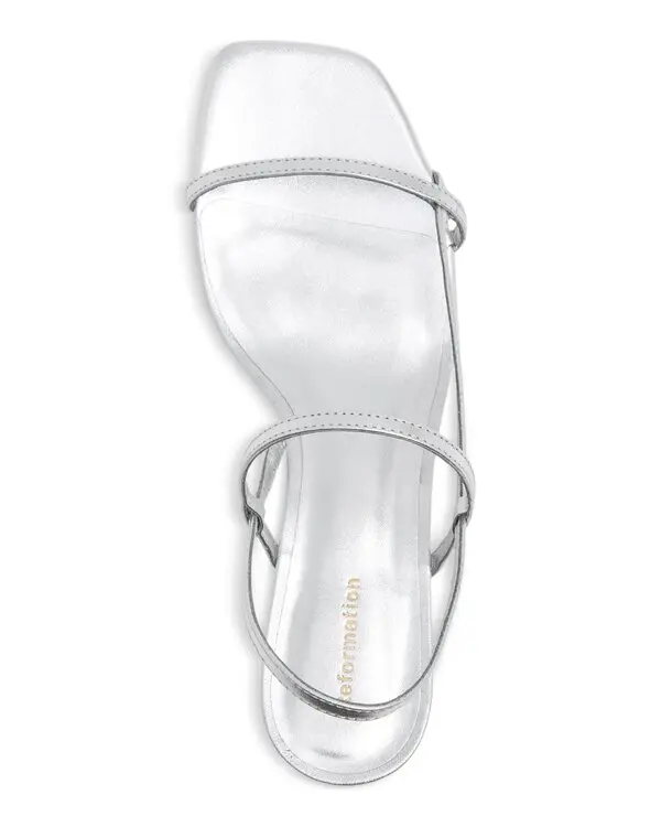 REFORMATION Serenity Bare Sandals - Silver