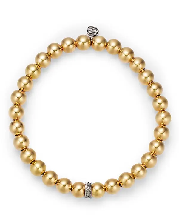 SYDNEY EVAN 14k Yellow Diamond Rondelle Beaded Bracelet - Gold