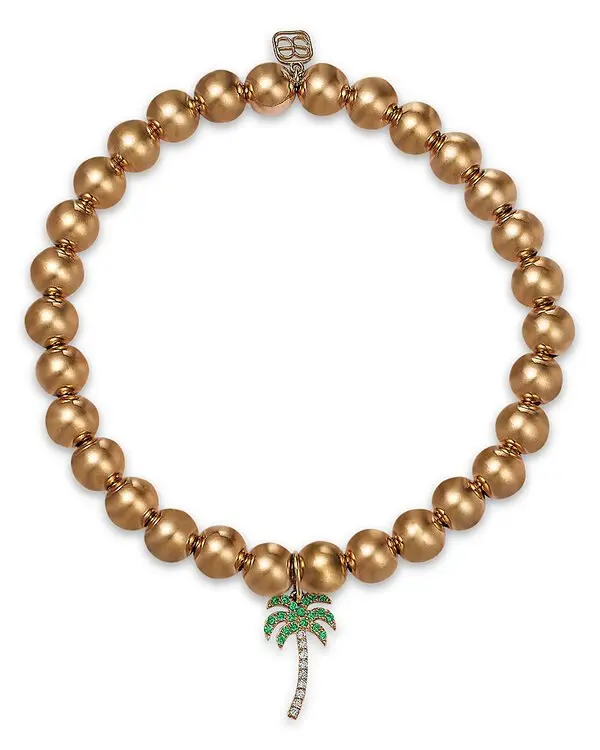SYDNEY EVAN Palm Tree Charm Bracelet - Gold