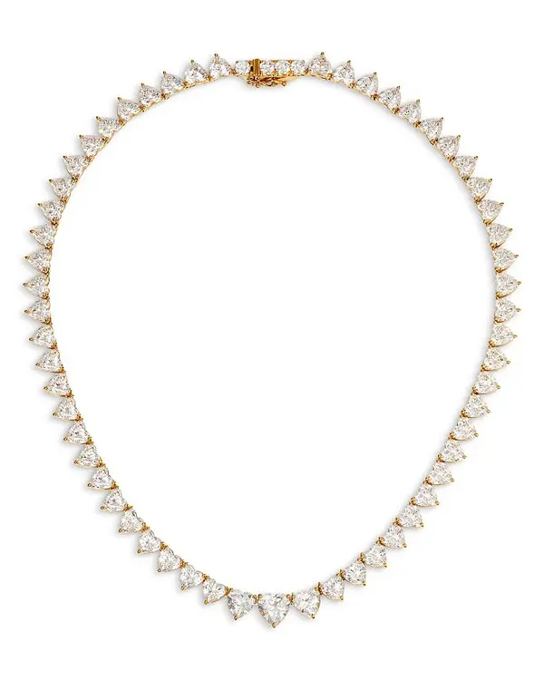 Nadri Heart Cubic Zirconia Collar Necklace - Gold