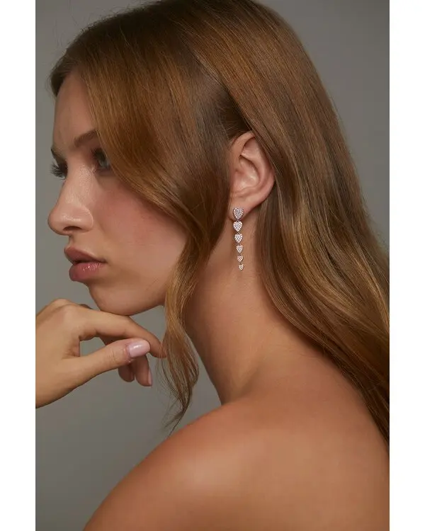 Nadri Heart Linear Drop Earrings