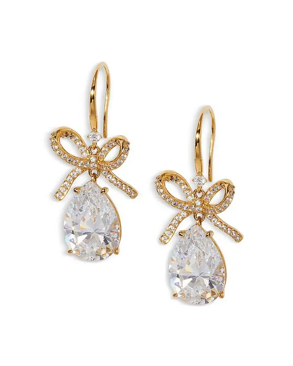 Nadri Macaron Cubic Zirconia Pear Drop Earrings - Gold