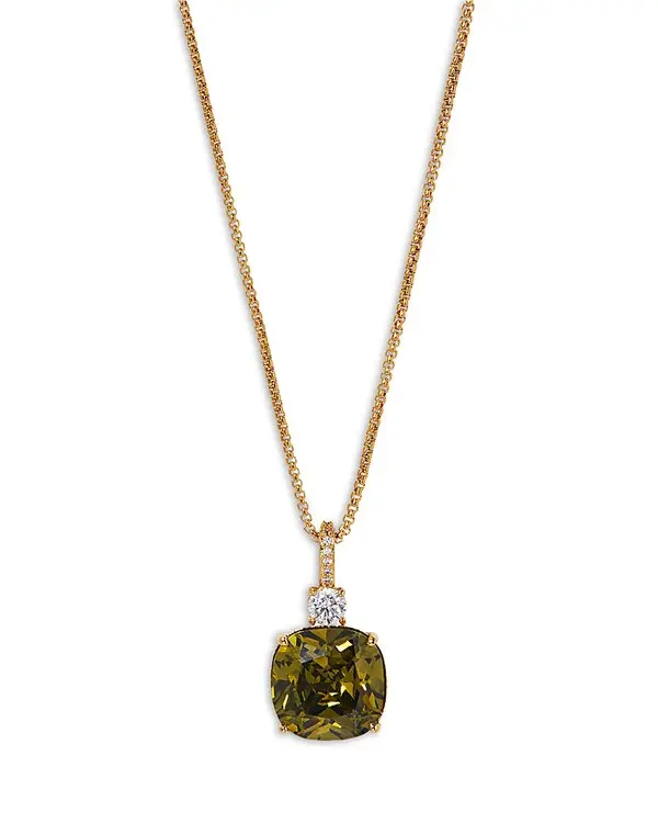 Nadri Macaron Pendant Necklace - Gold/green