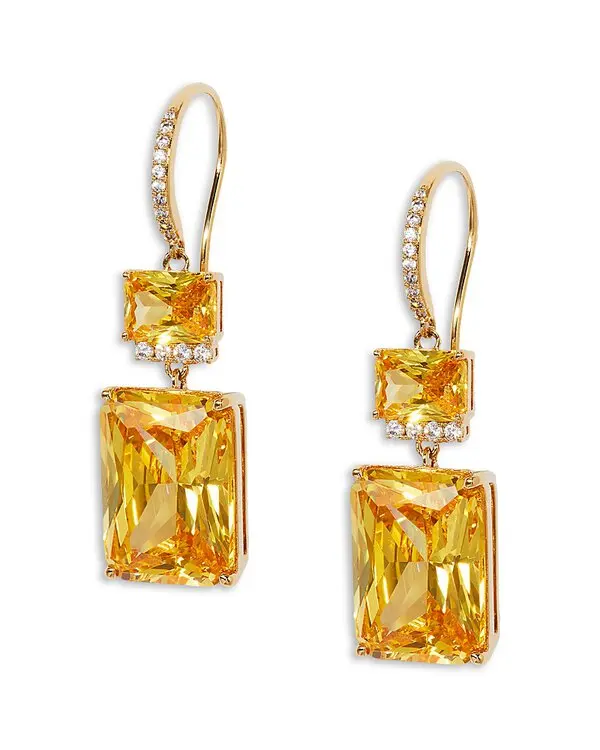 Nadri Macaron Cubic Zirconia Drop Earrings - Gold/yellow
